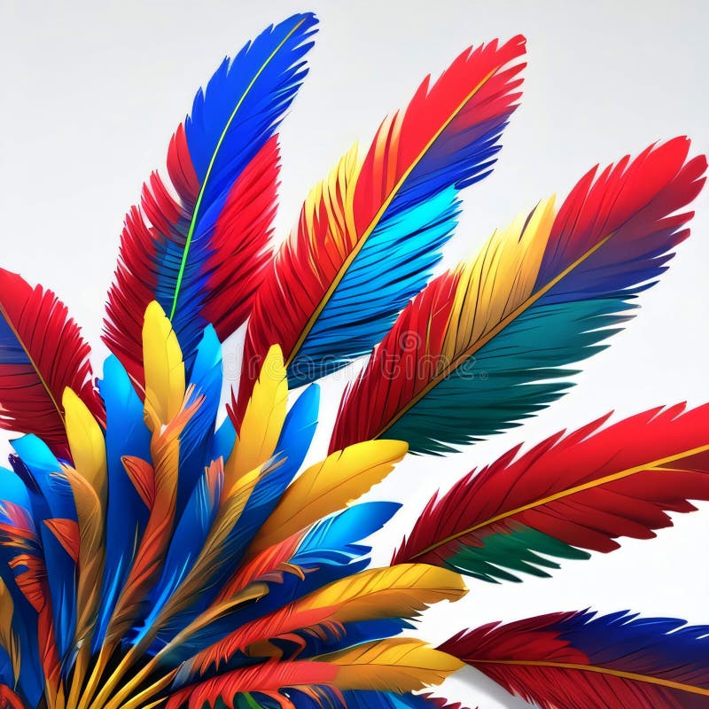 Vector 3d Colorful Feathers for Carnival Stock Illustration ... Vector 3d Colorful Feathers for Carnival Stock Illustration ...