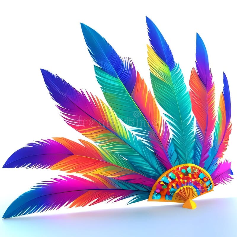 Vector 3d Colorful Feathers for Carnival Stock Illustration ... Vector 3d Colorful Feathers for Carnival Stock Illustration ...