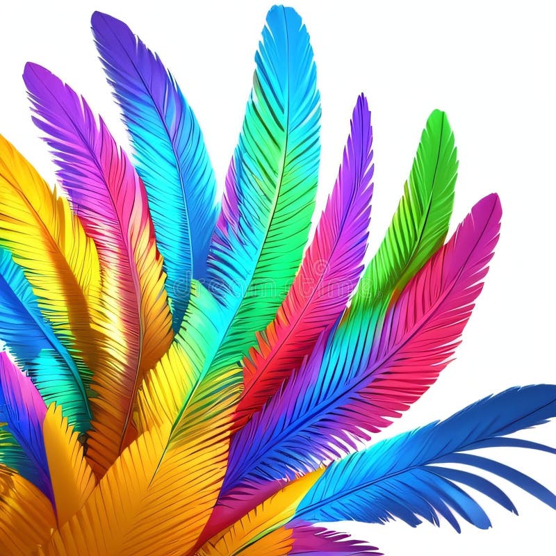 Vector 3d Colorful Feathers for Carnival Stock Illustration ... Vector 3d Colorful Feathers for Carnival Stock Illustration ...