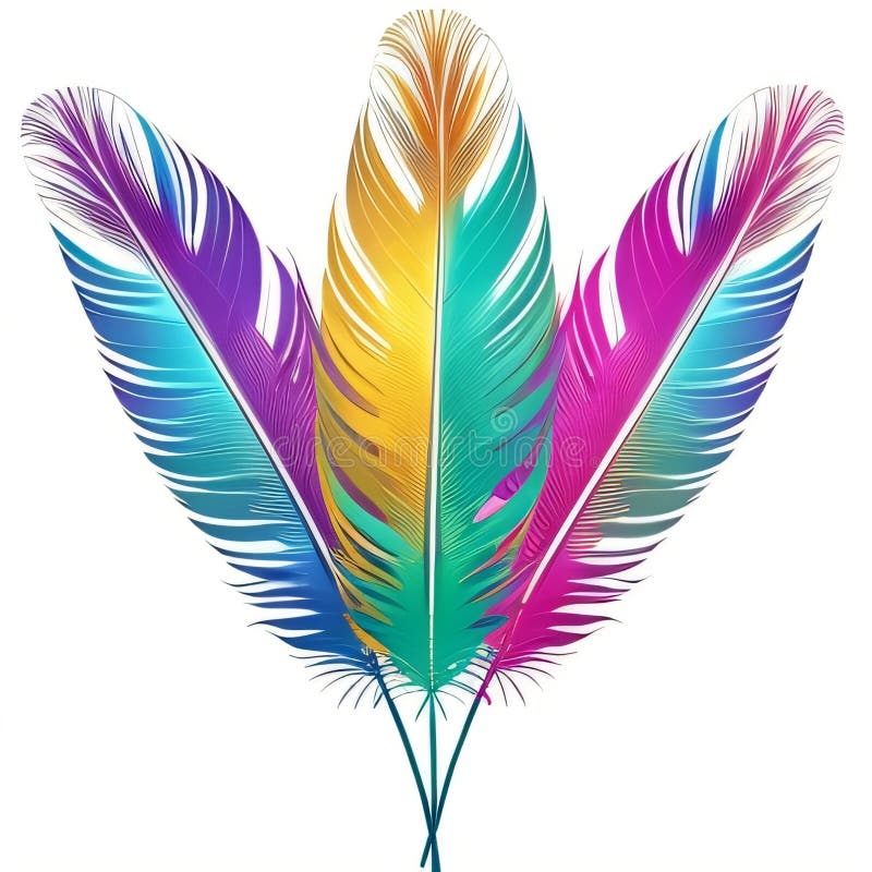 Vector 3d Colorful Feathers for Carnival Stock Illustration ... Vector 3d Colorful Feathers for Carnival Stock Illustration ...