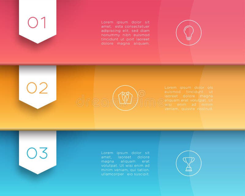 Vector 3D Colorful Text Banner Flags Number 1 To 3 Stock Vector ...