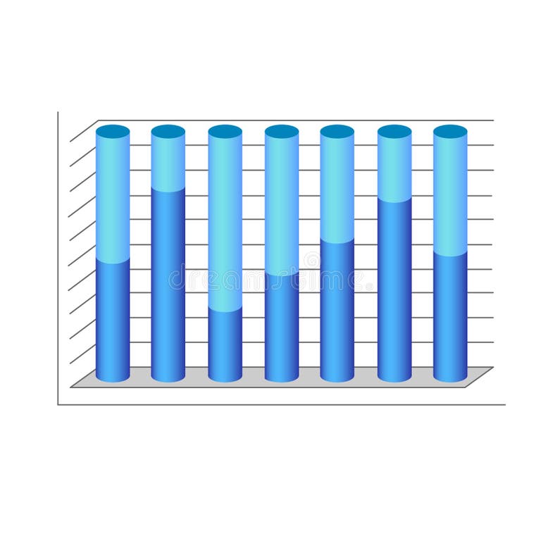 Vector 3d Cylinder Chart Diagram Blue Graph Stock Vector - Illustration ...