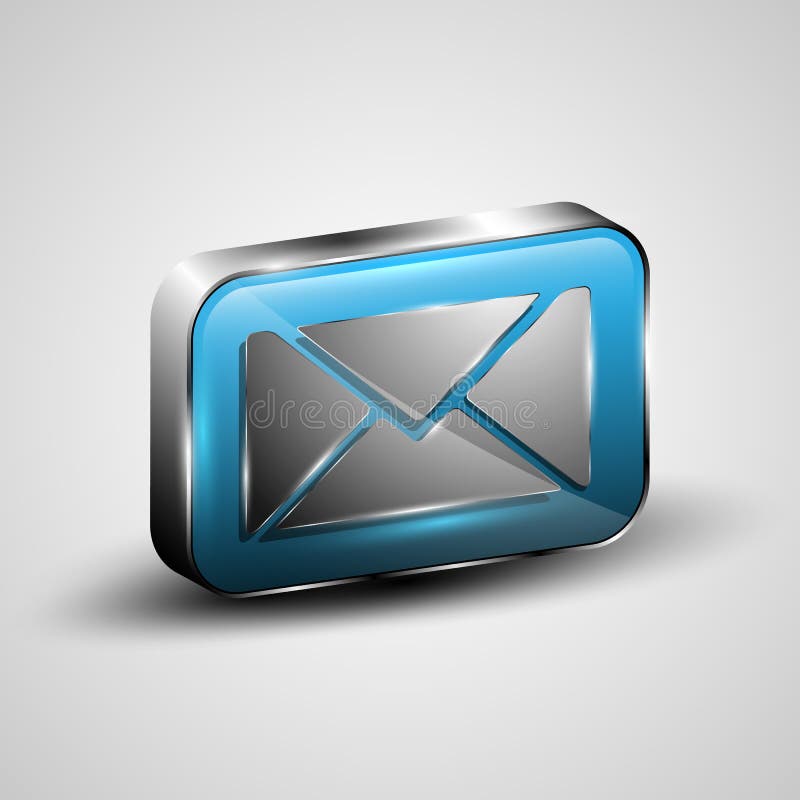 The Vector 3d Envelope Button Stock Vector - Illustration of post ...