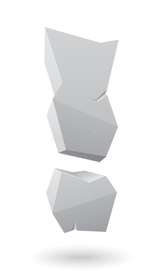 Vector Stone Exclamation Mark with Light Shadow Stock Vector ...