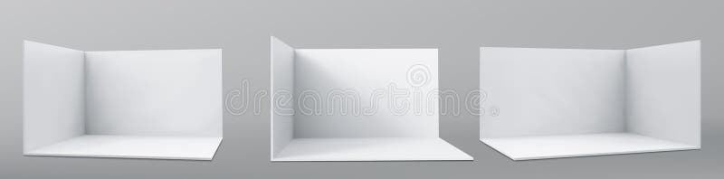 Vector 3D Exhibition Booth. Showroom. Square Corner. Empty Geometric ...