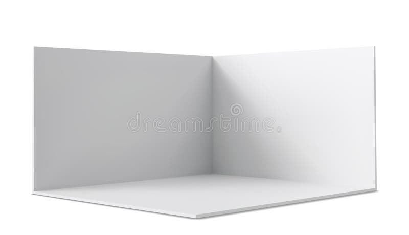 Vector 3D Exhibition Booth. Showroom. Square Corner. Empty Geometric ...