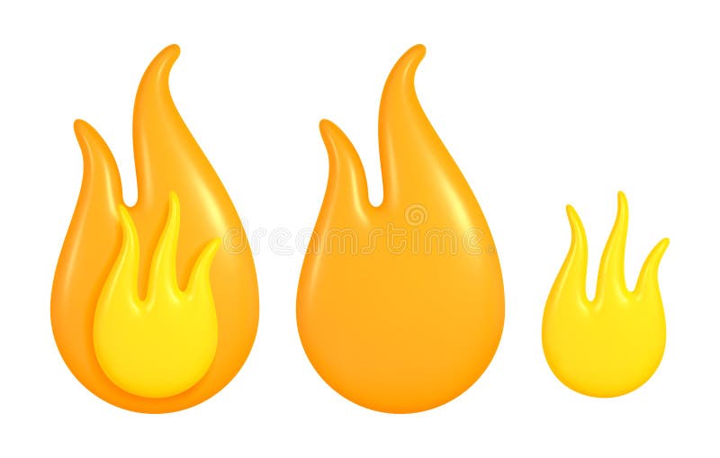 Vector 3d Fire Icon. Orange Flame Illustration. Stock Vector ...