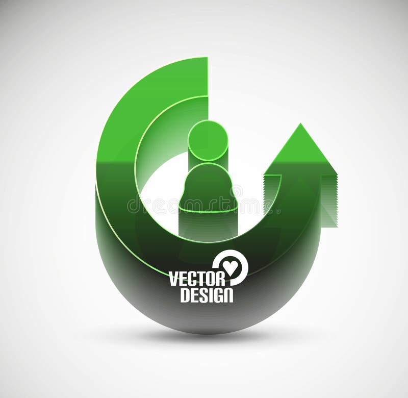 Vector 3d Glossy Arrow Circle Hi-tech Concept Stock Vector ...