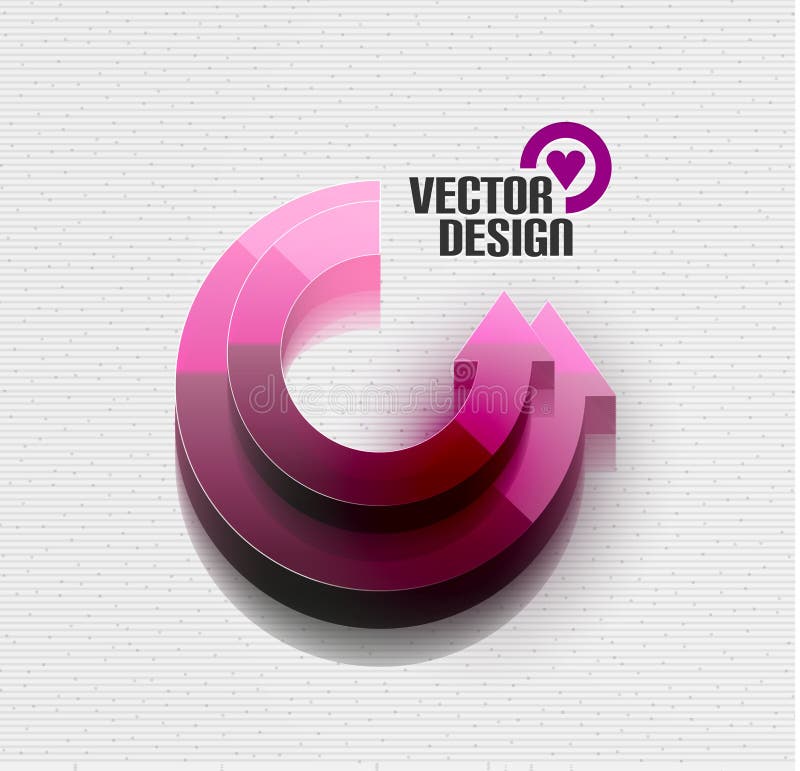 Vector 3d Glossy Arrow Circle Hi-tech Concept Stock Vector ...