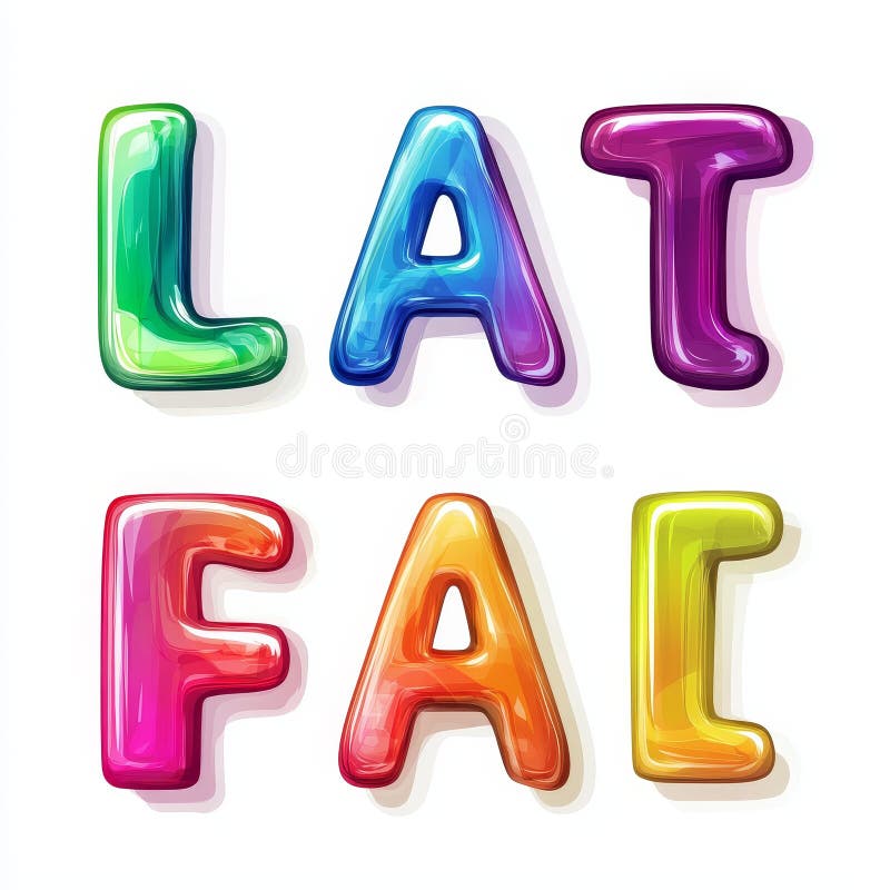 Vector 3d Glossy Colorful Font. Vector Illustration. Eps 10 Stock ...