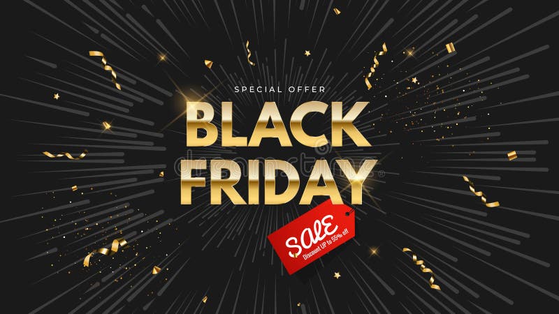 Vector 3d Gold Text Effect Black Friday with Luxury Design Template ...
