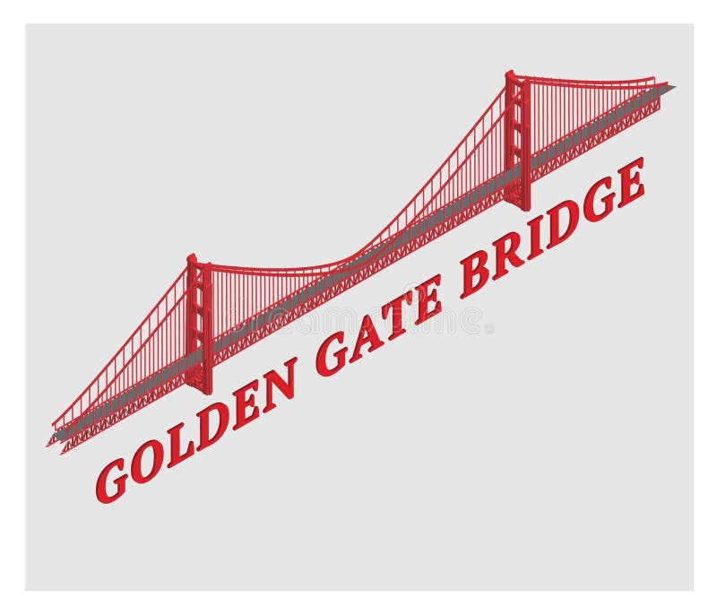 Bridge, Golden, Gate, Vector, San, Francisco, Illustration, Red, Stock ...