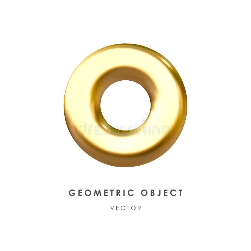 Vector 3d Torus Shape. Realistic 3d Object Stock Vector - Illustration ...