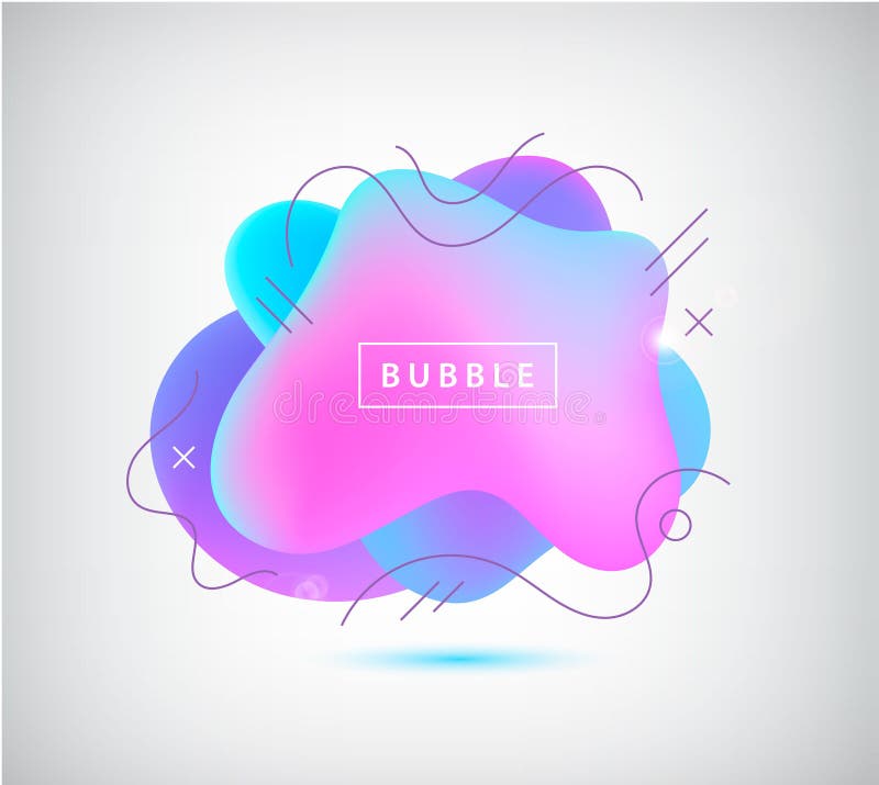 Vector 3d Gradient Spot, Bubble with Wavy Lines. Abstract Element for ...