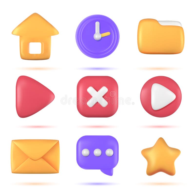 3d vector icon set. stock vector. Illustration of business - 254950150