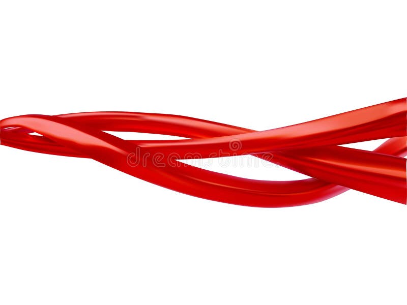 Vector 3d Illustration of Abstract Shape of Red Wave Lines. Stock ...