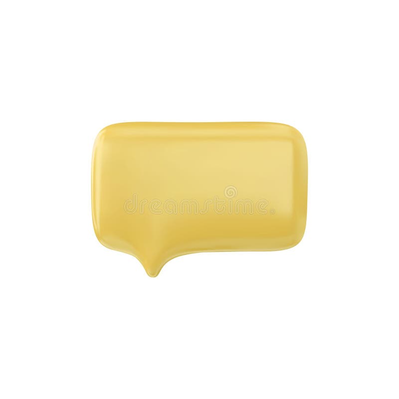 Vector 3D Illustration of a Blank Yellow Dialog Box. Isolated ...