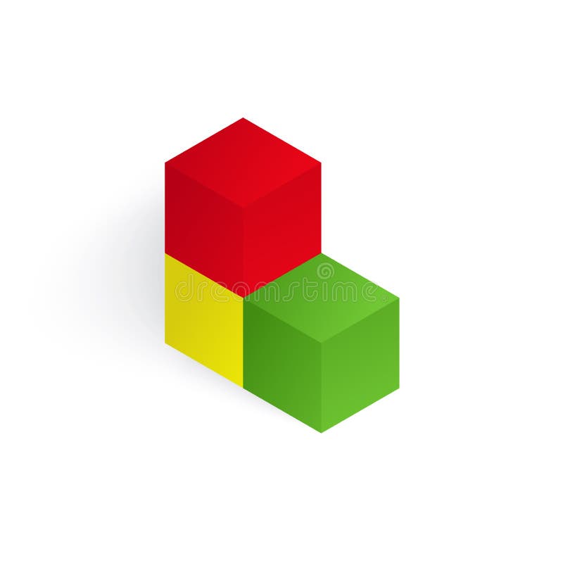 Vector 3d Illustration Color Cubes Stock Vector - Illustration of shape ...