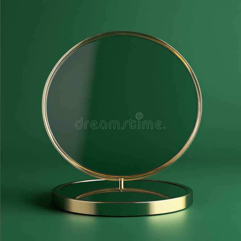 Vector 3d Illustration of Empty Round Display Stand on Green Background ...