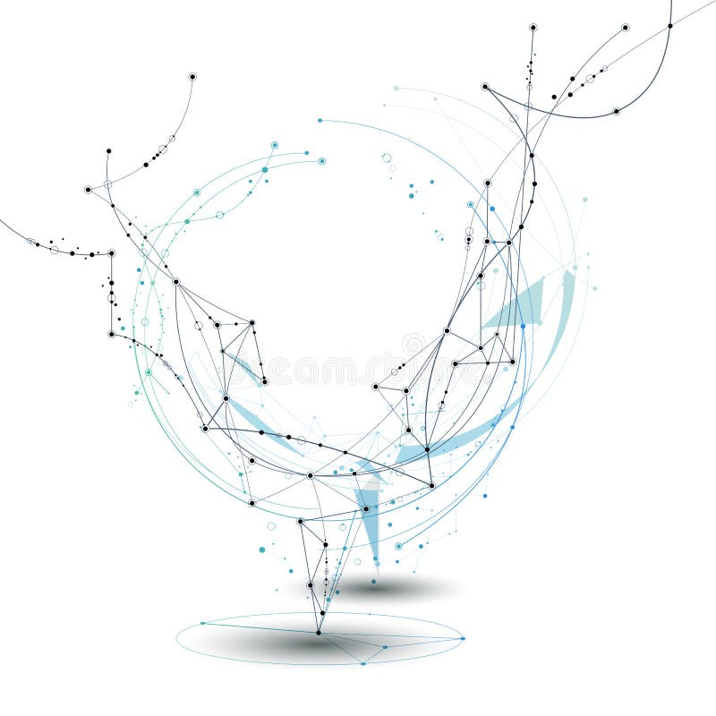 Illustration Banners Set, Abstract Molecules with Circles, Lines ...