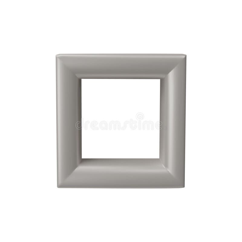 Vector 3d Illustration of Square Gray Frame on Isolated Background ...