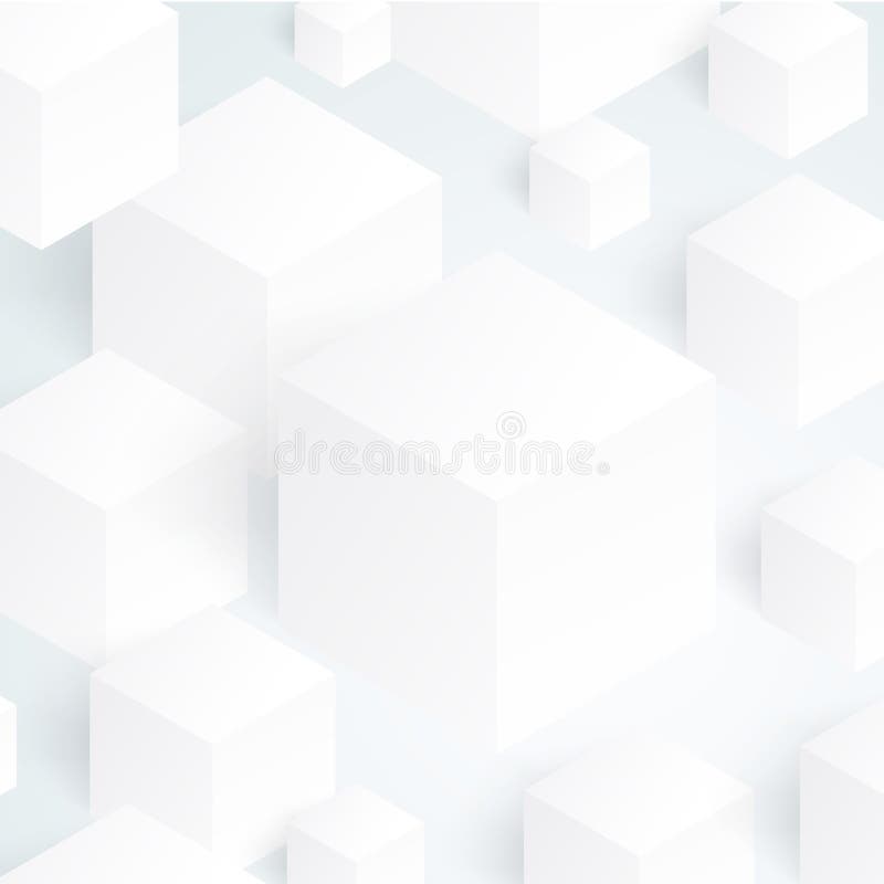 Vector 3d Illustration White Cubes Stock Vector - Illustration of ...