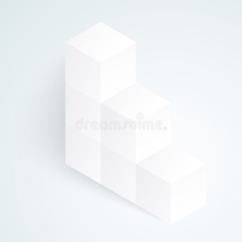 Vector 3d Illustration White Cubes Stock Vector - Illustration of ...