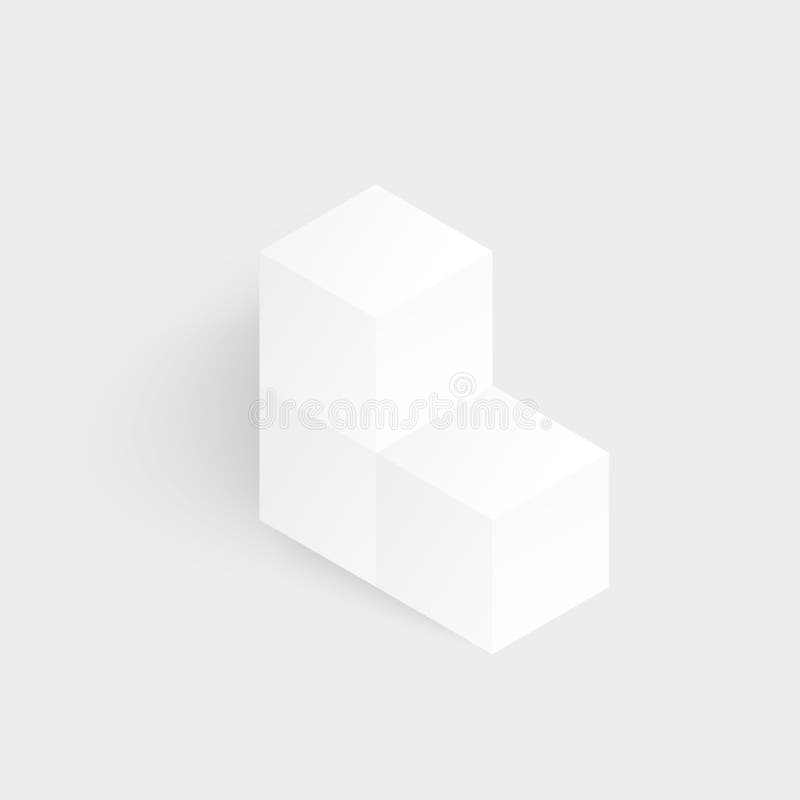 Vector 3d Illustration White Cubes Stock Vector - Illustration of ...
