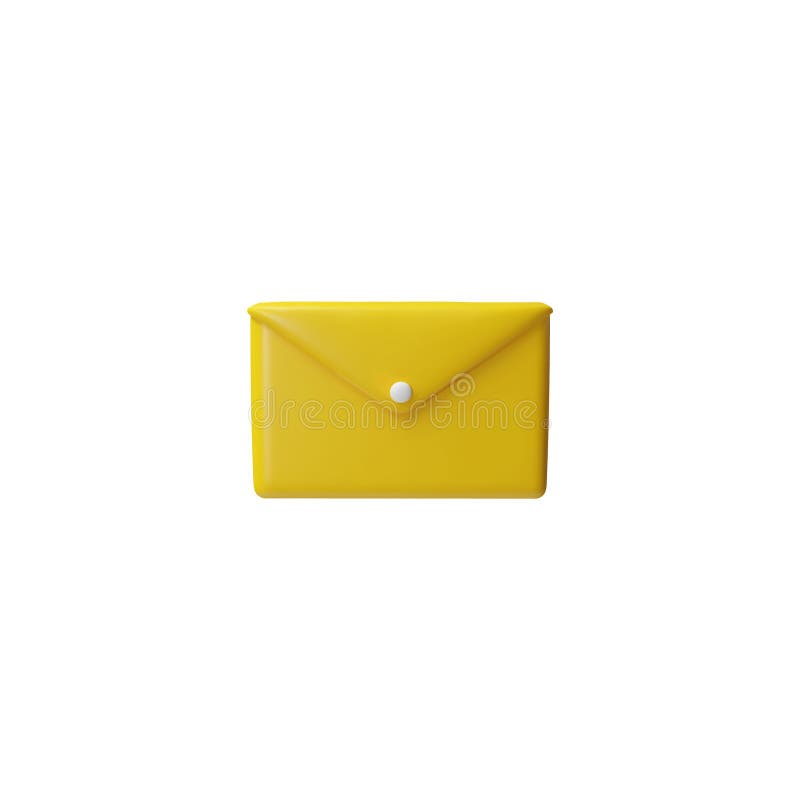 Vector 3D Illustration of Yellow Folder Closed with a Button. Stock ...