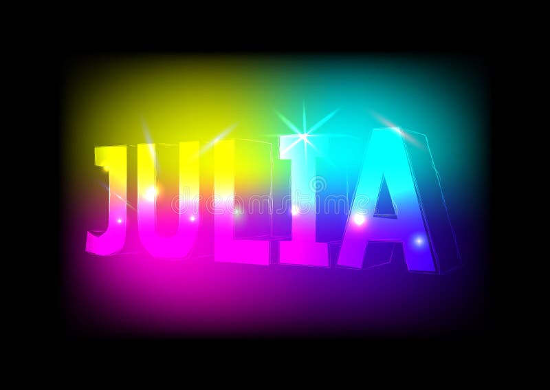 Vector 3D Inscription Julia . Stock Vector - Illustration of julia ...