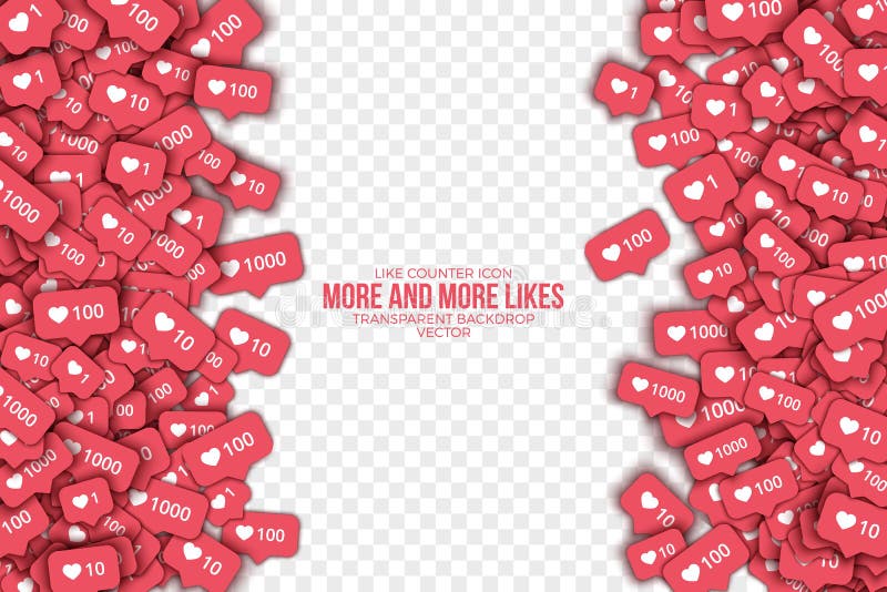 Vector 3D Like Counter Icons Abstract Background Stock Vector ...