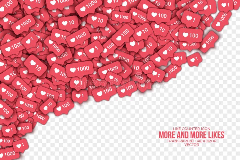 Vector 3D Like Counter Icons Abstract Background Stock Vector ...