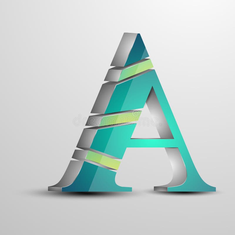 Vector 3D Logo Divided by Colored Sections Stock Illustration ...