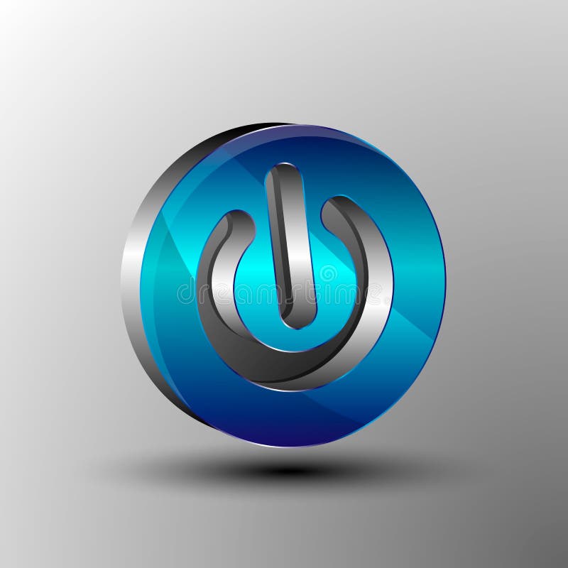 The Vector 3D Logo Power Button. Stock Vector - Illustration of graphic ...