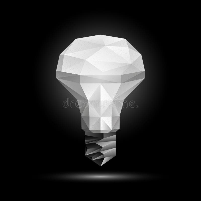 3d Low Poly Led Light Bulb Model. Glowing Polygonal Bulb Illustration ...