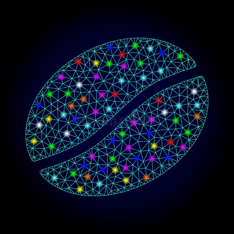 Vector 2D Mesh Coffee Bean with Light Spots for Chistmas Stock Vector ...