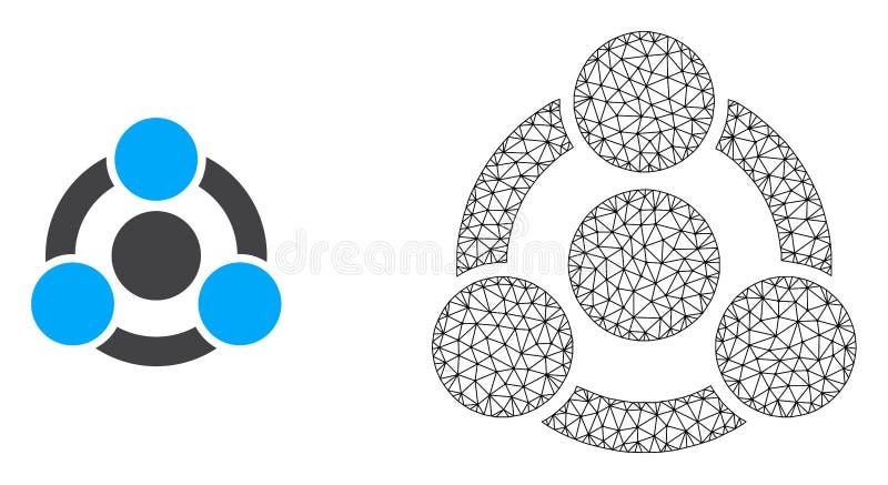 Vector 2D Mesh Collaboration and Flat Icon Stock Vector - Illustration ...