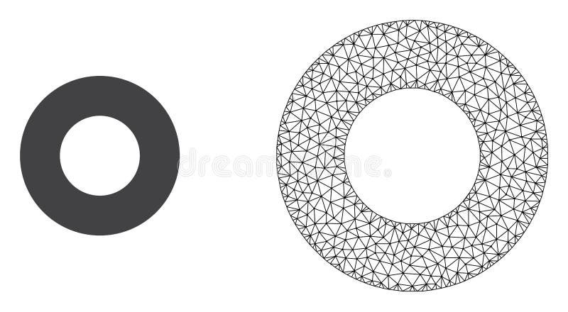Vector 2D Mesh Donut and Flat Icon Stock Vector - Illustration of ...