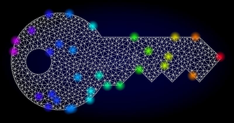 Vector 2D Mesh Key with Spectrum Colored Glowing Spots Stock Vector ...