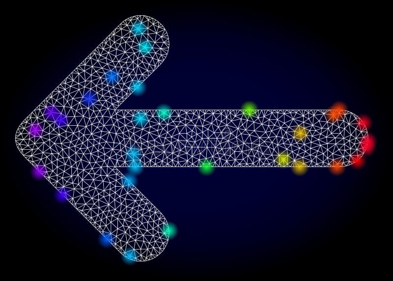 Vector 2D Mesh Left Arrow with Spectrum Colored Glare Spots Stock ...