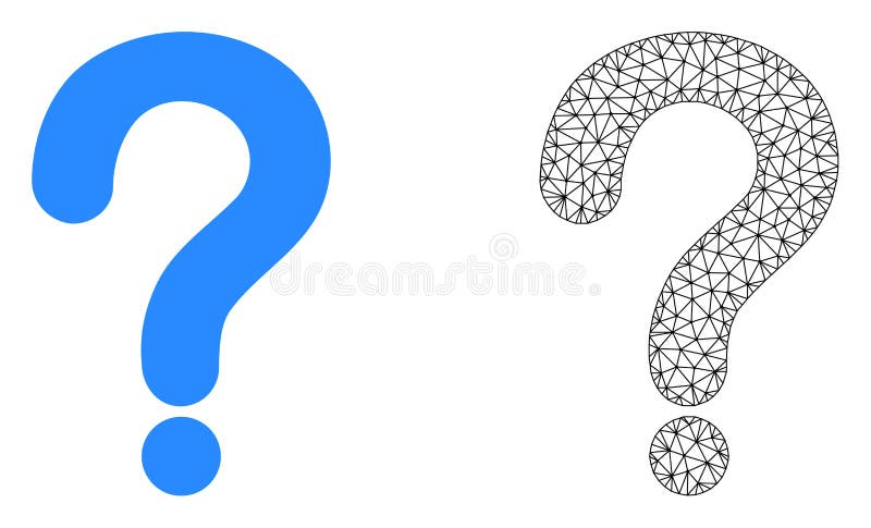 Vector 2D Mesh Question Mark and Flat Icon Stock Vector - Illustration ...