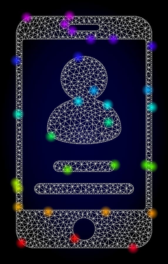Vector 2D Mesh Smartphone User Info with Spectrum Colored Light Spots ...