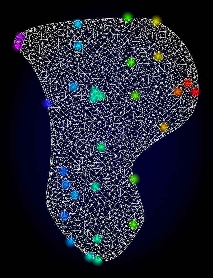 Vector 2D Mesh Spot with Rainbow Colored Glowing Spots Stock Vector ...