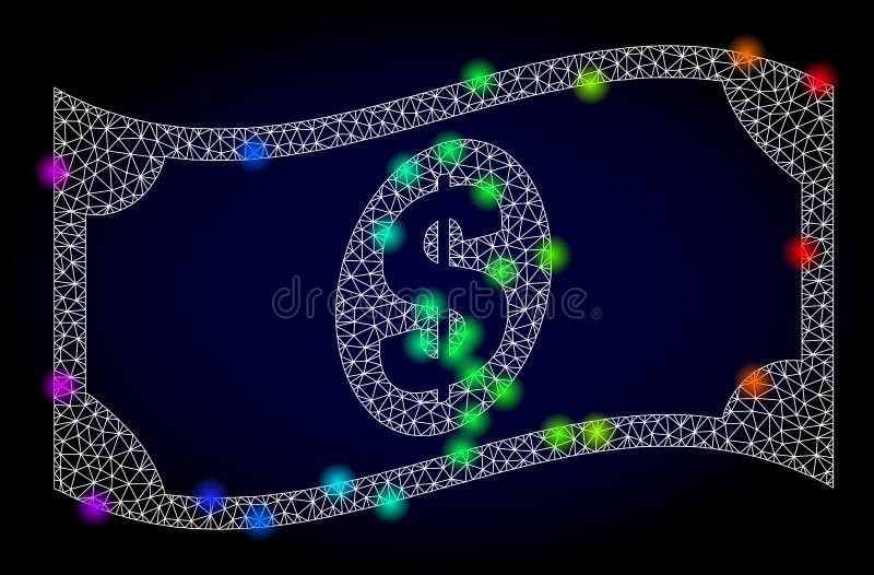 Vector 2D Mesh Waving Dollar Banknote with Rainbow Colored Glowing ... Vector 2D Mesh Waving Dollar Banknote with Rainbow Colored Glowing ...