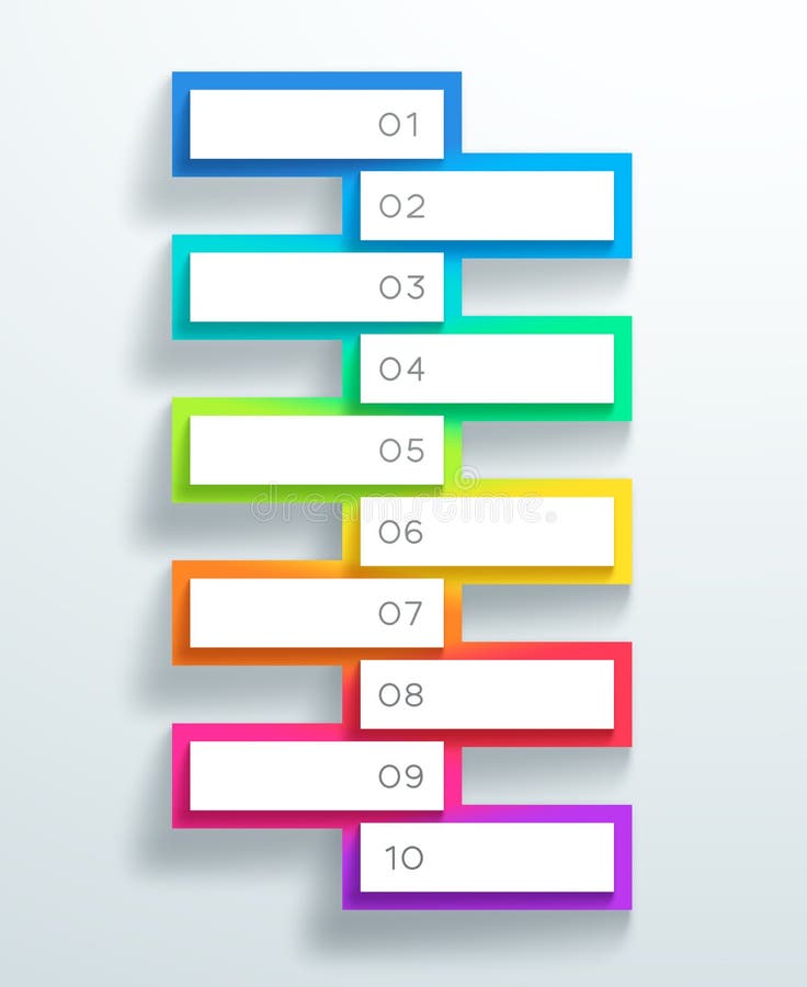 Vector 3d Numbered Text Boxes Stacked 1 To 10 Stock Vector ...