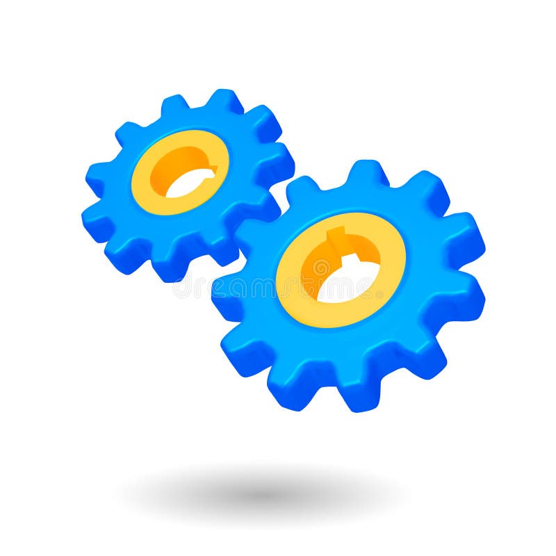 Vector 3d Ogwheel Gear. Cog Wheels Setting System. Realistic 3d Design ...