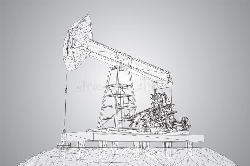 Vector 3d Oil Rigs from Polygons and Lines Stock Vector - Illustration ...