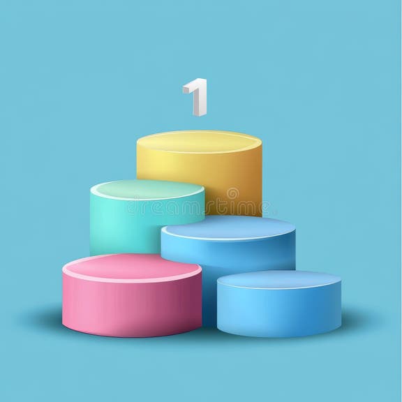 Vector 3d Podiums on Blue Background. Infographic Design Element Stock ...