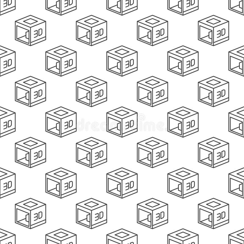 Vector 3d Printer Concept Linear Minimal Seamless Pattern or Background ...