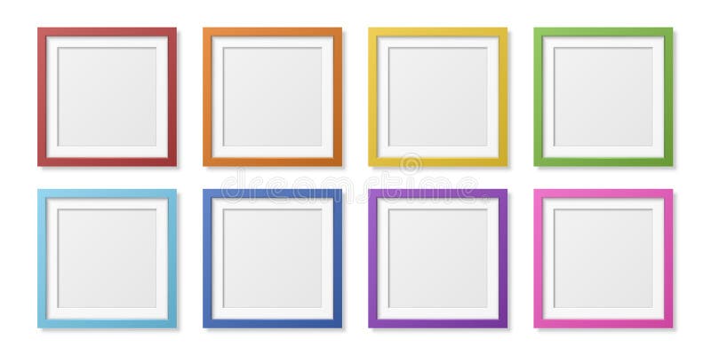 Square Colored Block Picture Frame Stock Vector - Illustration of ...